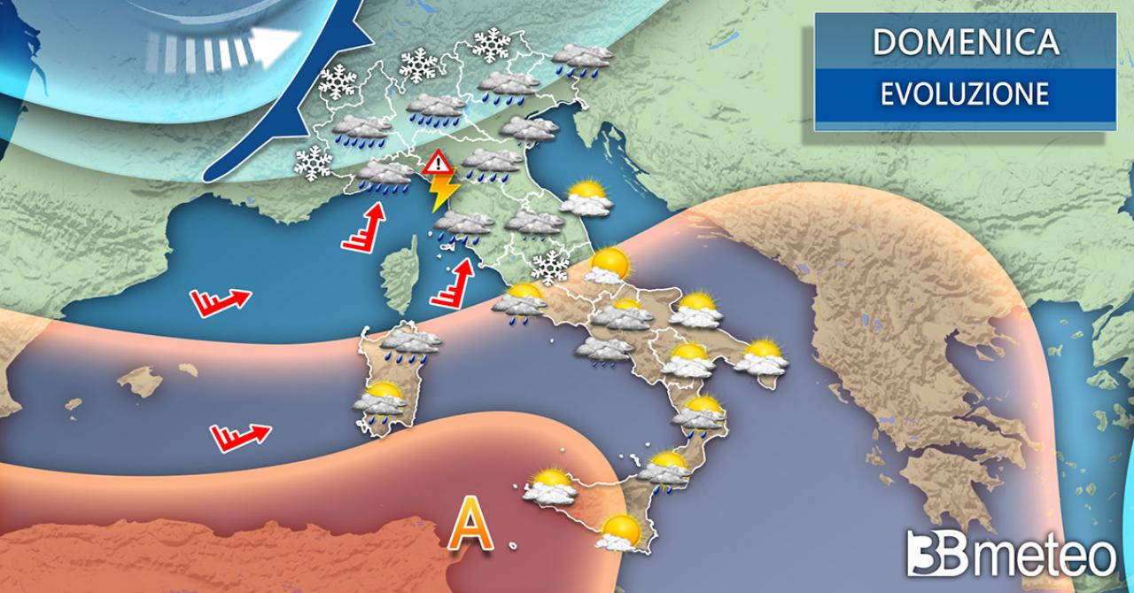 Meteo: perturbazione atlantica imminente, tornano piogge, temporali, vento e neve - imgpress