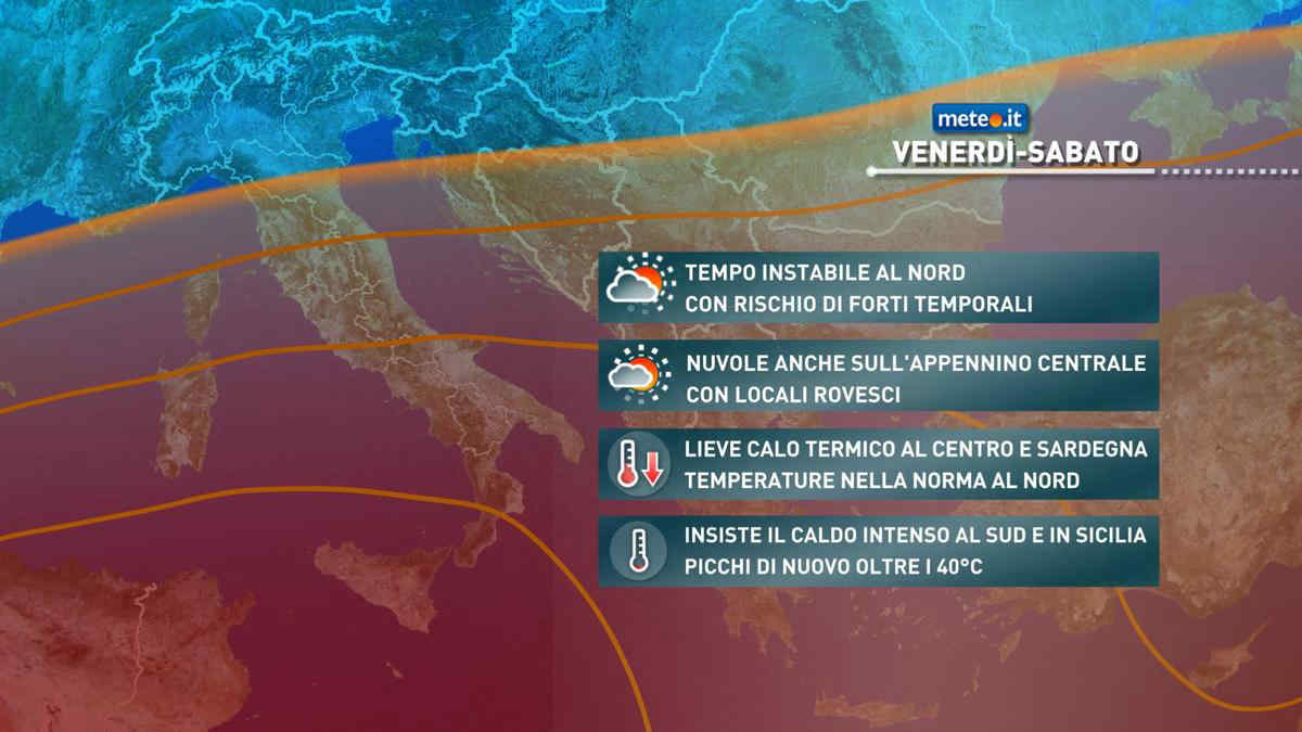 Meteo, domani caldo al Centro-Sud e forti temporali al Nord: rischio di fenomeni intensi e ...